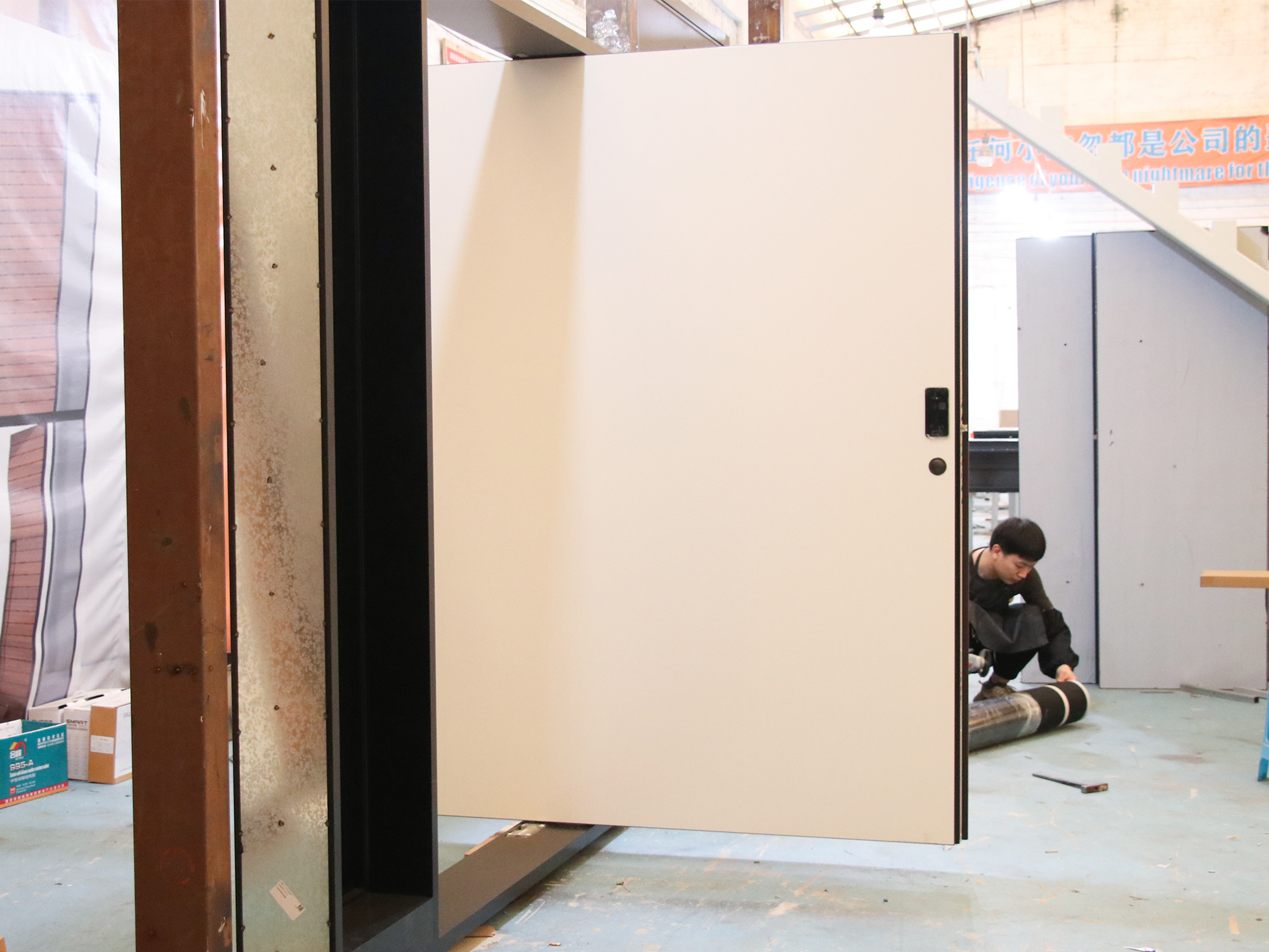 White Pivot Door
