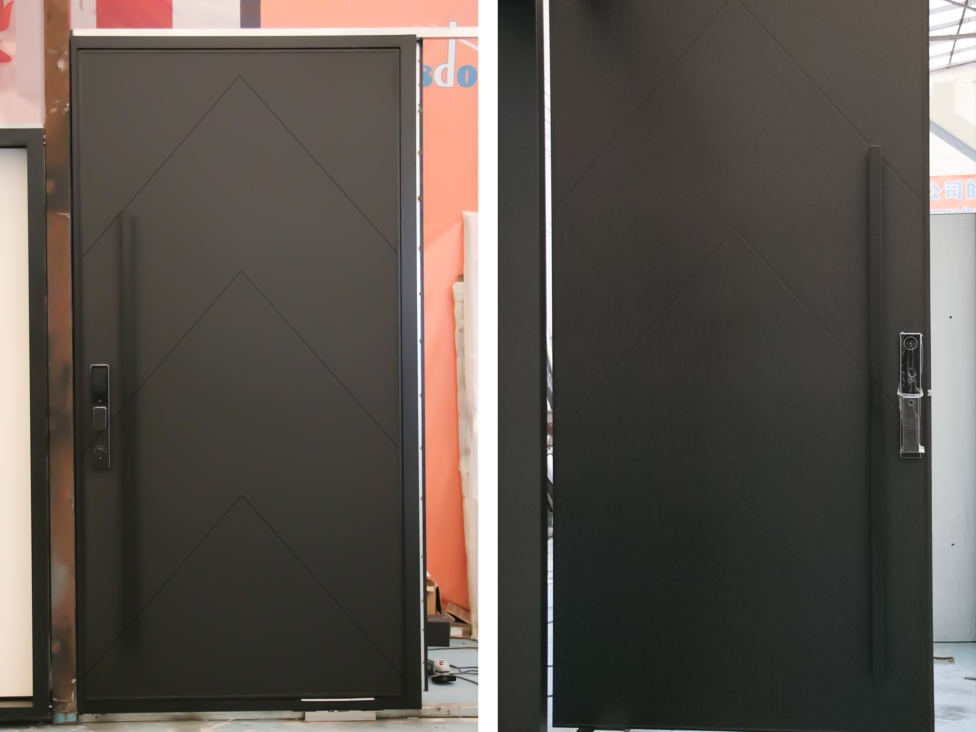 Black matt aluminum door
