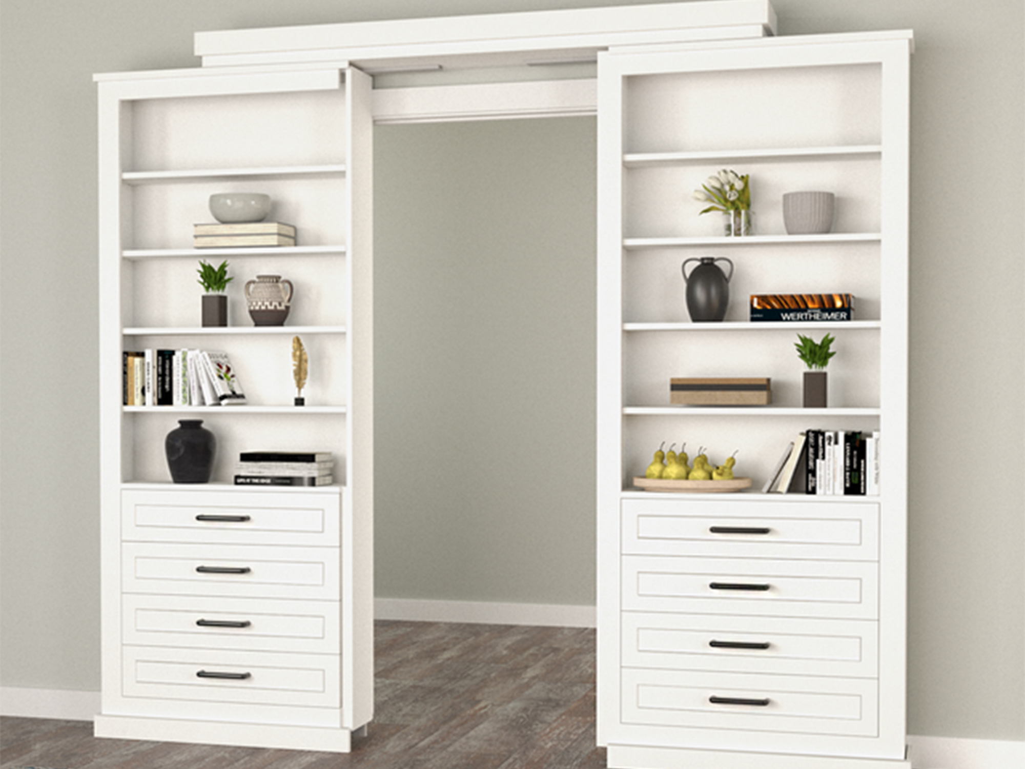 Discover the elegance of our custom bookcase doors